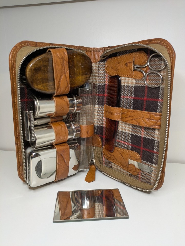 Vintage Feinstahl Solingen Germany Men's Travel Grooming Kit In Leather ...