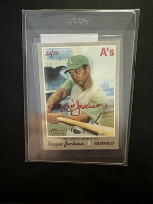 2019 TOPPS HERITAGE REGGIE JACKSON REAL ONE RED INK AUTO 20/70—SHARP💥 ...