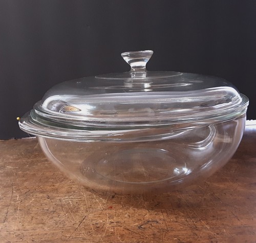 Vintage Pyrex 024 Clear Glass 2Qt. Round 8 1/2" Baking Casserole Dish W ...