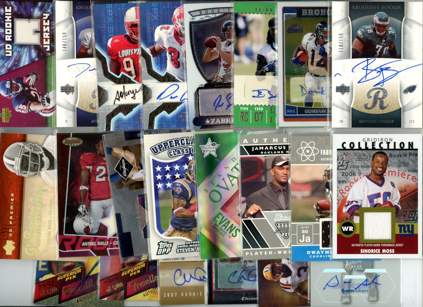 Football AUTO Autograph & Jersey Relic 154 Card Lot (DE) | eBay