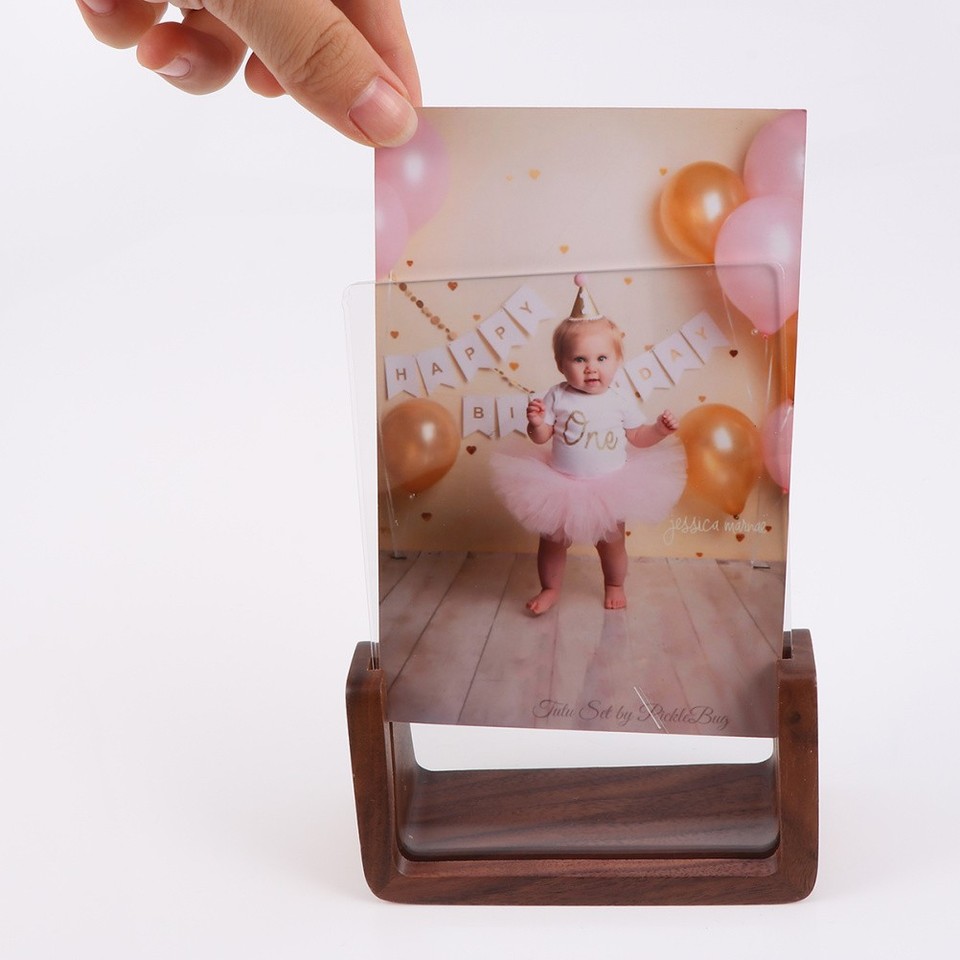 1Pc 10.5-inch Desktop Vertical U-shape Wooden Photo Frame Upright Desk ...