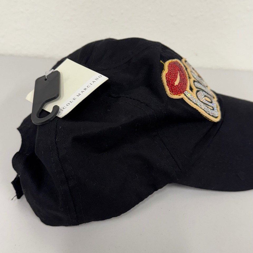 Nicole Marciano Sequin Baseball Cap Love Lips Adjustable Hat | eBay