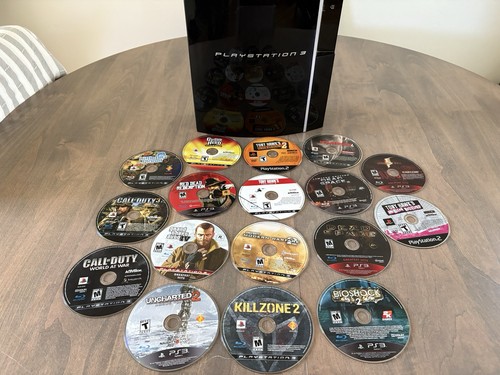 Sony PlayStation 3 (Backwards Compatible) Console + 15 Tested Disc-Only ...