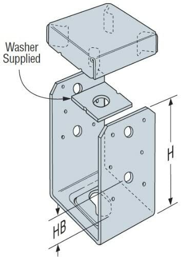 3 Pack, Simpson Strong Tie ABU44Z 4x4 Standoff Post Base Z-Max Finish ...