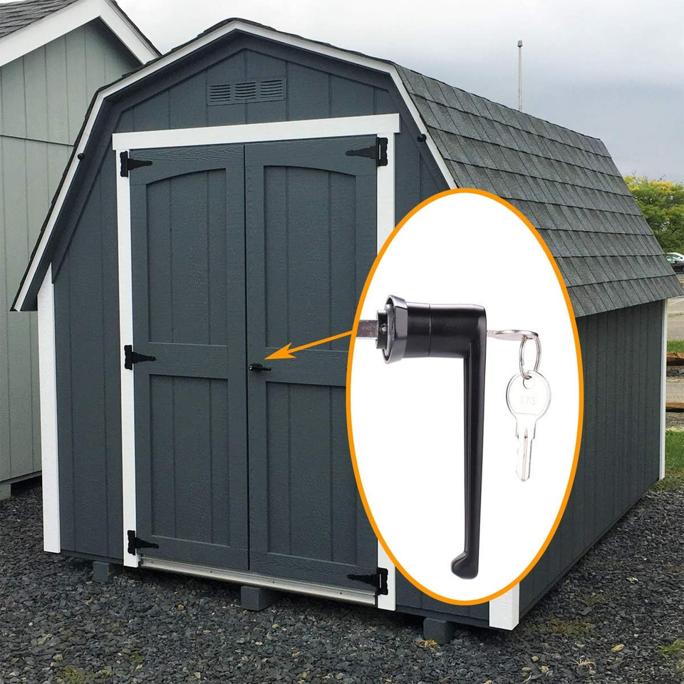 Shed Door Handle Lock Kit 4-1/2" L Handle with 2 Keys and 2 Screws, 4-1 ...