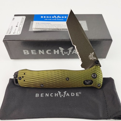 Benchmade Bailout 537SGY-1 CPM-M4 Blade Woodland Green Aluminum Folding ...