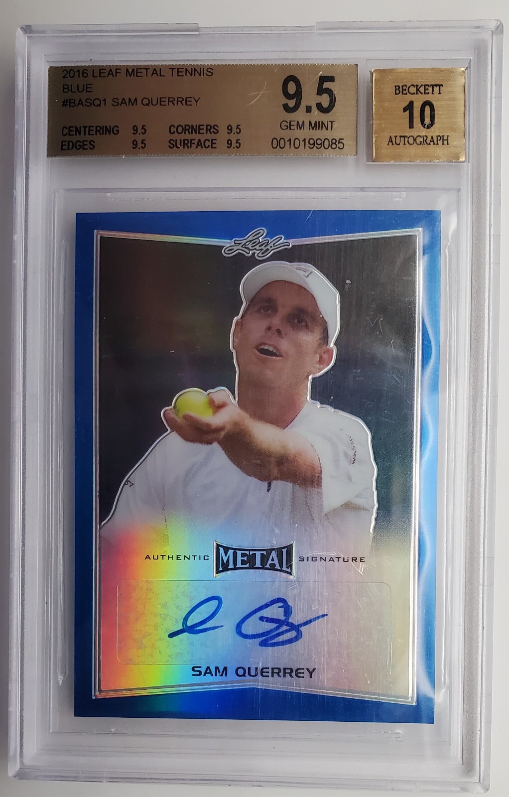 2016 Leaf Metal Tennis Blue Sam Querrey Autograph RC 16/25 BGS 9.5 w 10 ...