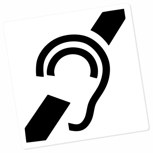 Hard of Hearing Induction Loop Stickers Aid Sign Disabled Deaf Design ...