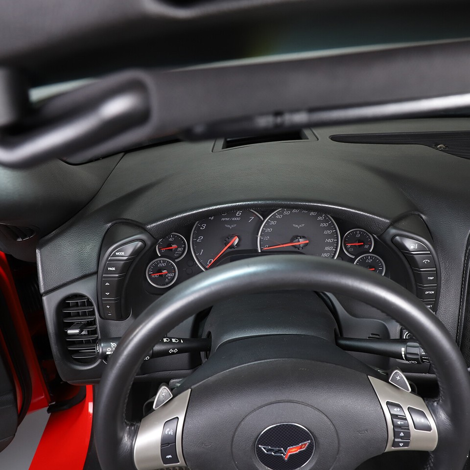 Carbon Fiber ABS Dashboard Speedometer Side Cover Trim For Corvette C6 ...