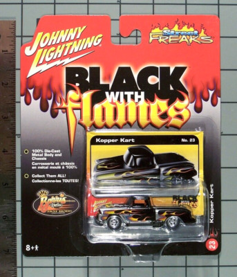 Johnny Lightning 2006 Black with Flames, Kopper Kart, black & silver ...