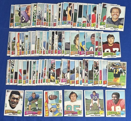 1975 Topps Football (107) Different Card Lot Mid/High Grade EX to Ex ...