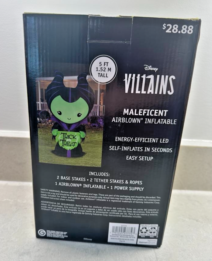 Disney Halloween 5 FT Maleficent Trick or Treat Airblown Inflatable New ...