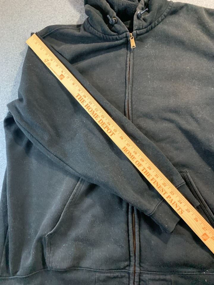 Carhartt Hoodie Men's 2XL Black Fleece Lined Loose Fit Full Zip ...