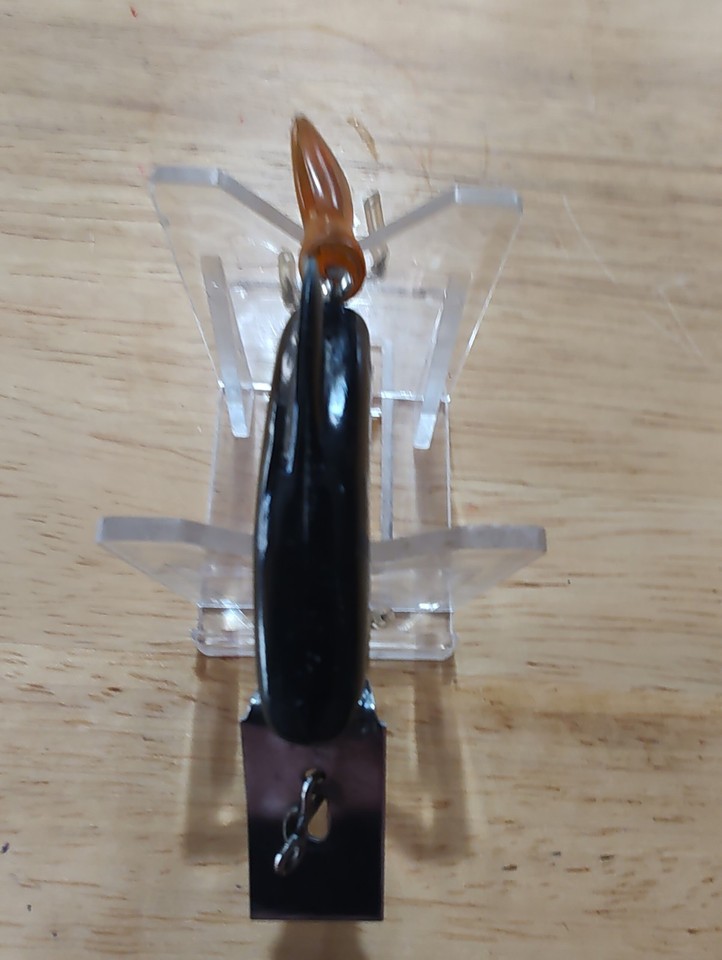 #683 VINTAGE HEDDON FIRETAIL SONIC LURE 2-5/8" BLACK NICE LURE GOLD ...