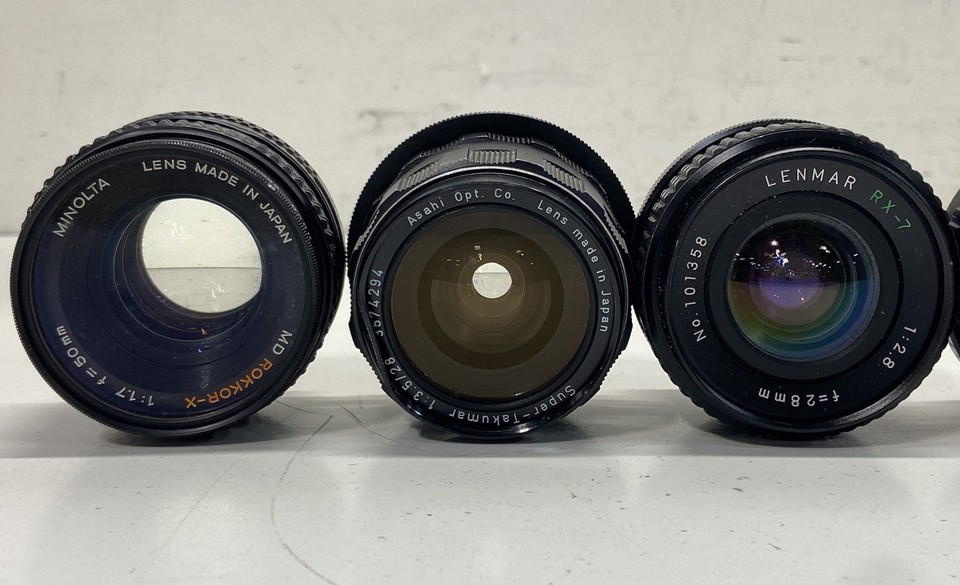 Lot of 8 Assorted 50mm & 28mm Camera Lenses | eBay