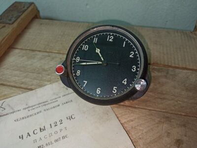 Military Soviet Cockpit Clock 122 ChS Russian SU Mig Air Force Panel ...