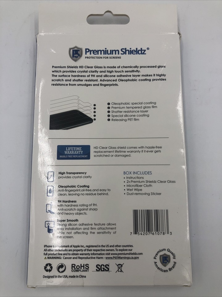 Premium Shieldz HD Clear Glass Shield for iPhone 13 PRO MAX (6.7”) 2 ...