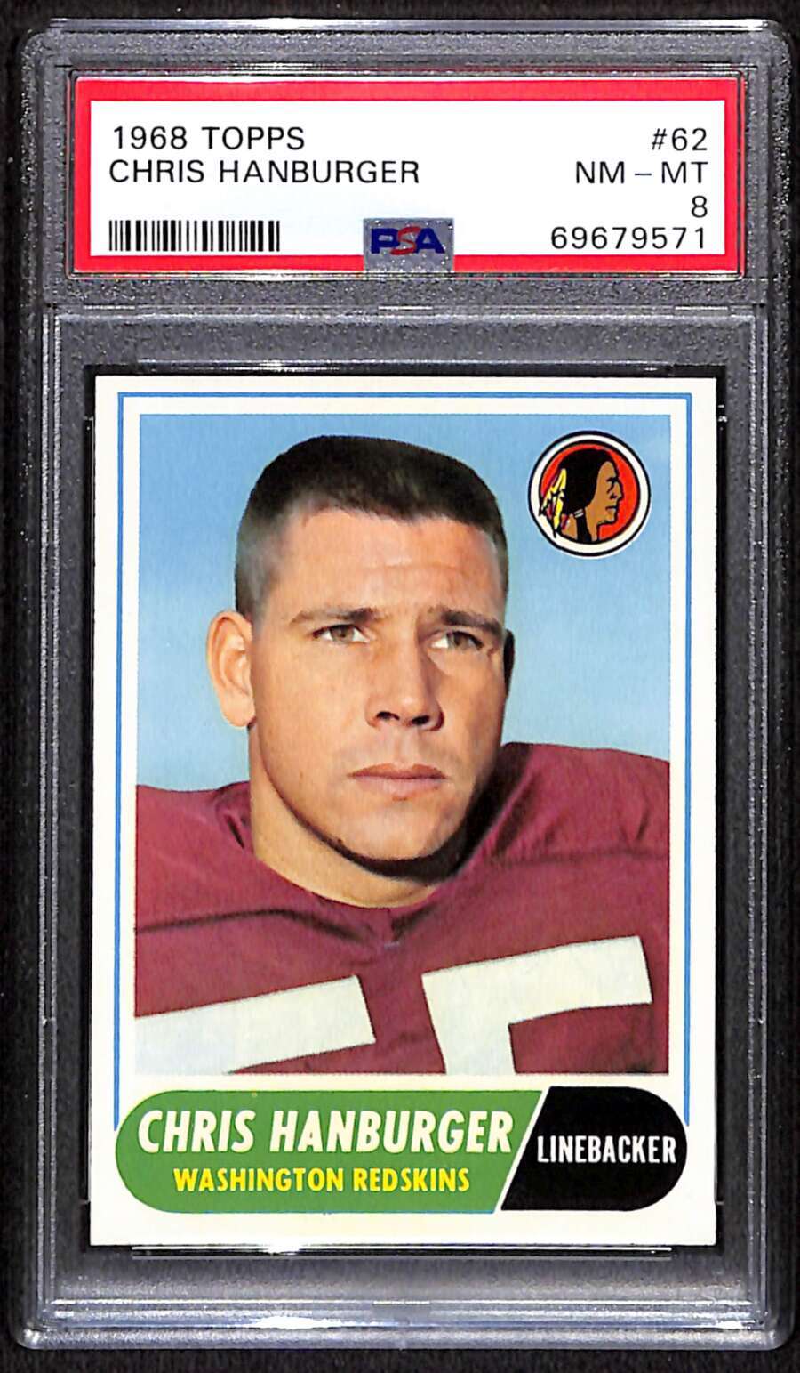 1968 Topps #62 Chris Hanburger HOF PSA 8 NMMT C81441 | eBay