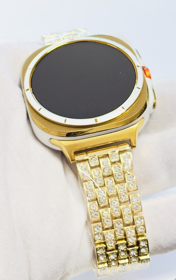 CUSTOM Anodized GOLD Samsung Galaxy Watch Ultra 47mm 24k Gold Diamond ...