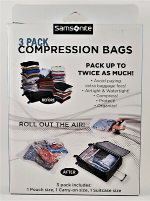 SAMSONITE 3 Pack Compression Bag Clear | eBay
