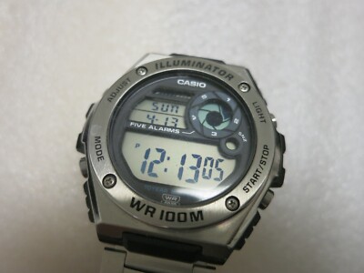 Casio illuminator WR100M Stainless Steel 40mm Watch MWD-100H Alloy Band ...
