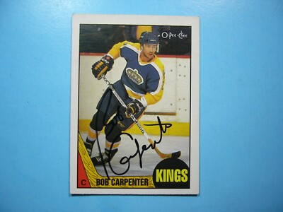 1987/88 O-PEE-CHEE NHL HOCKEY CARD #30 BOB CARPENTER EX AUTO AUTOGRAPH ...