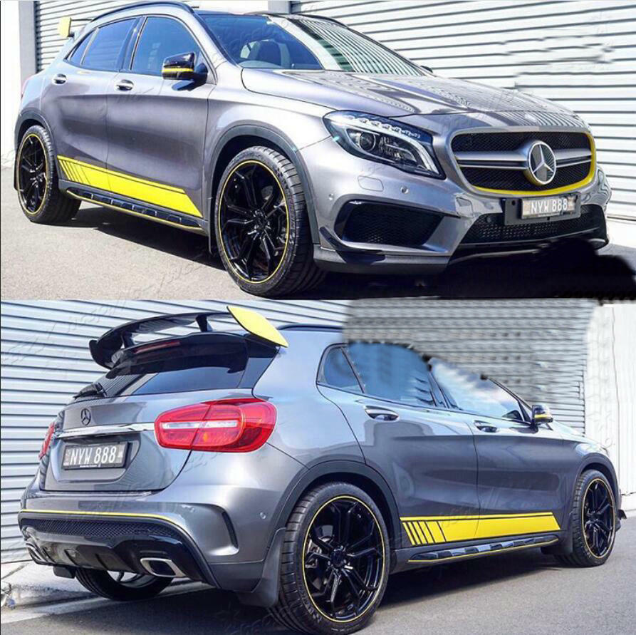 Vinyl Racing Stripe Car Stickers For Mercedes-Benz A45 GLA45 AMG Side ...