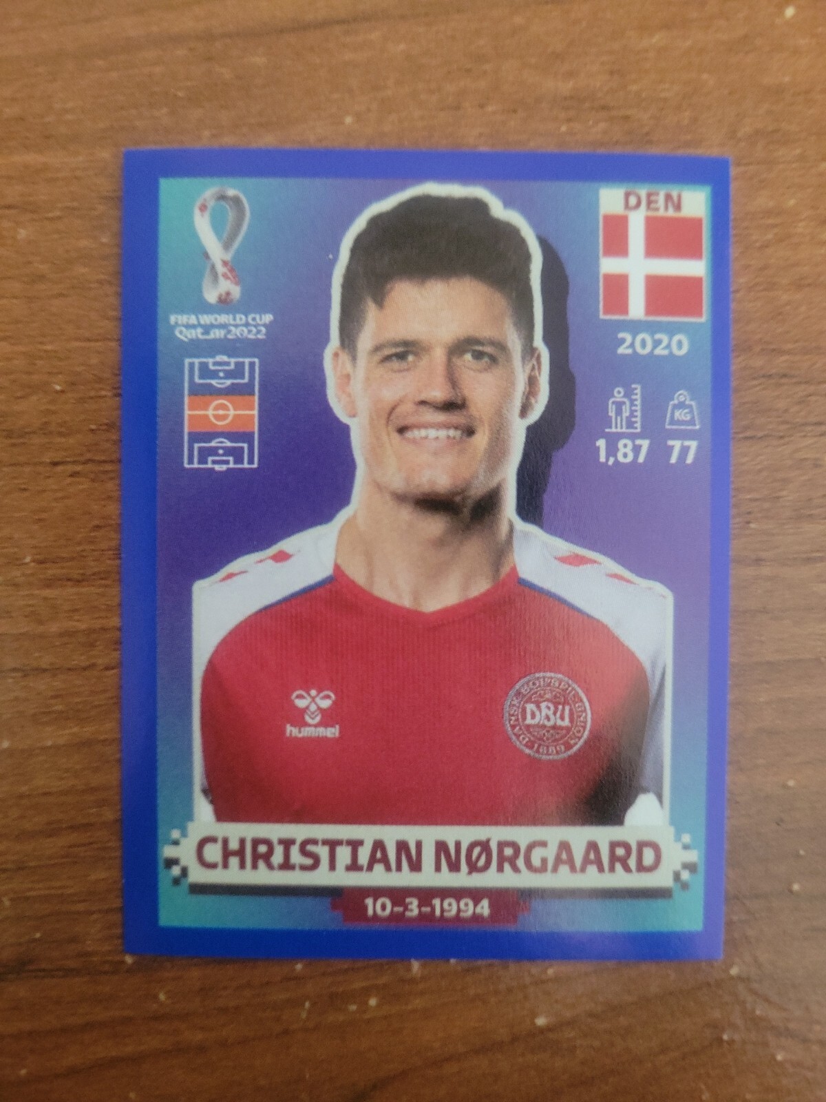 2022 Panini FIFA World Cup Sticker Blue Parallel Christian Norgaard ...
