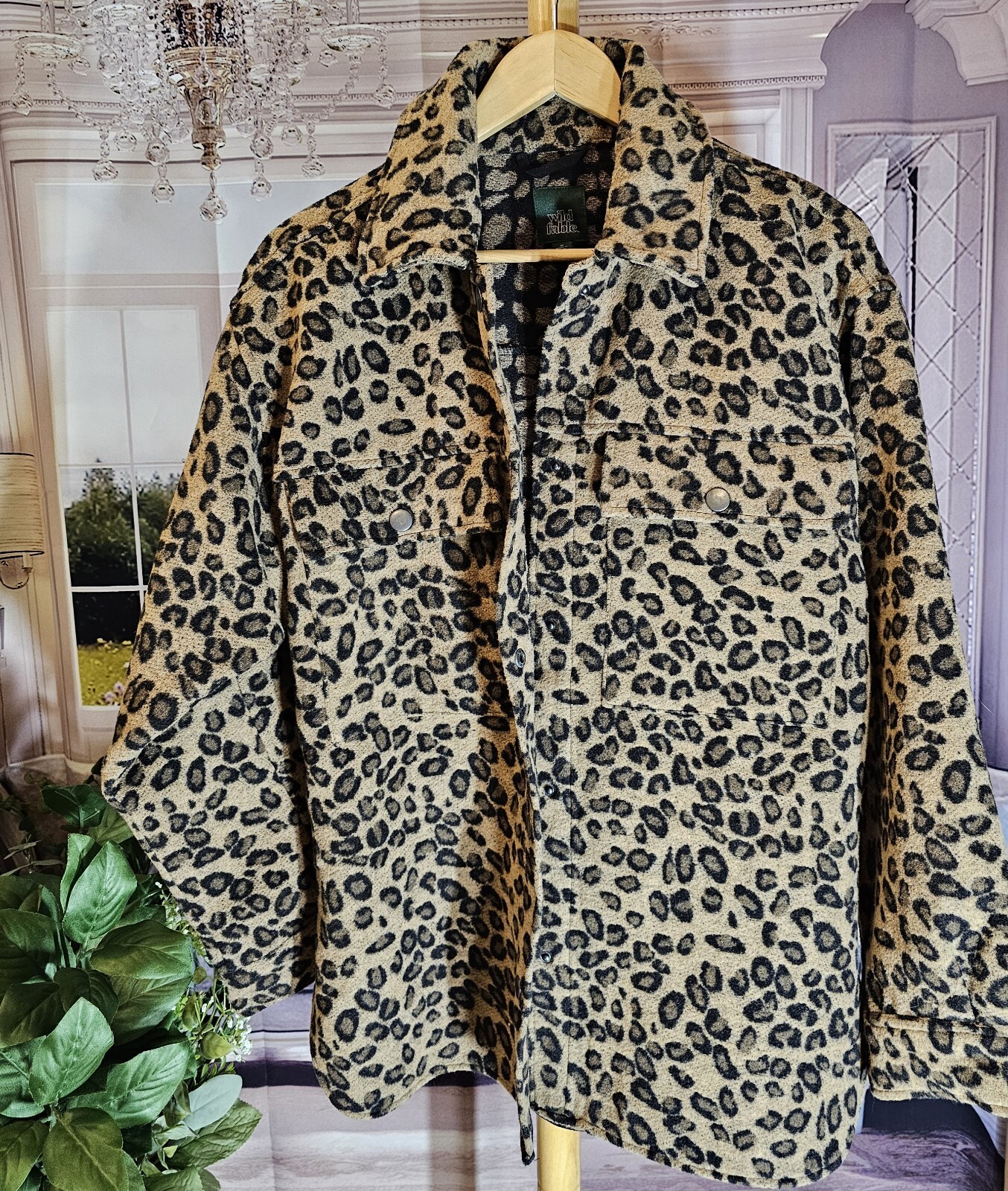 Wild Fable Leopard Print Cozy Shacket Women's Size Me… - Gem