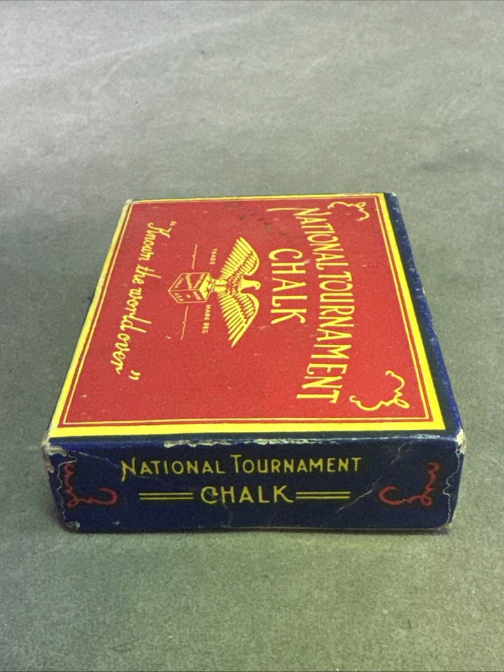 Vintage Box National Tournament Chalk Pool Chalk Billards 12 Unused ...