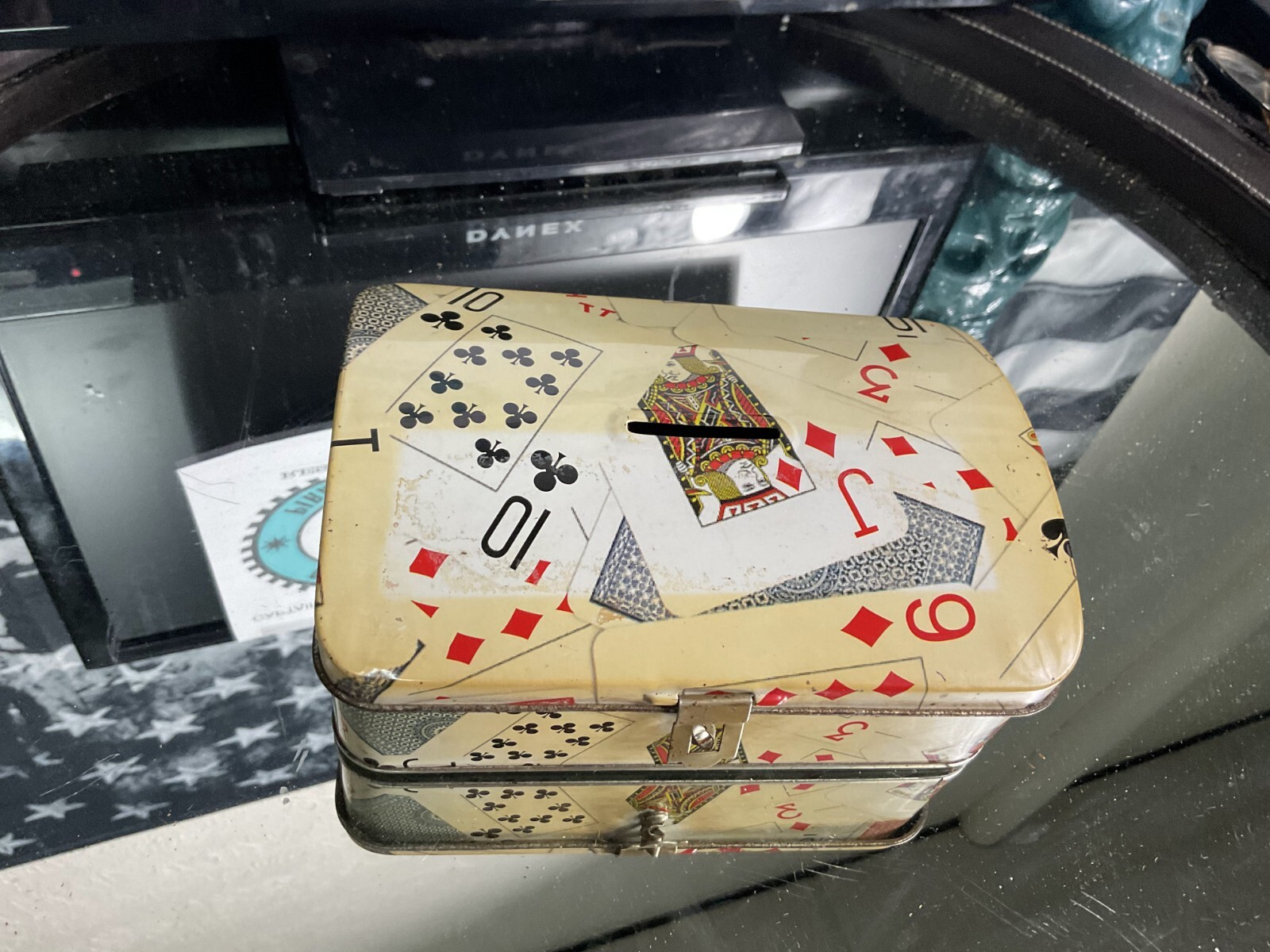Ace King Queen Tin Box Bank Vintage Deck of Cards Holder | eBay