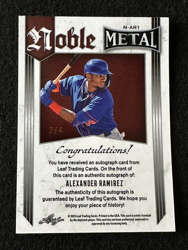 2023 Leaf Metal ALEXANDER RAMIREZ Orange Noble Auto Autograph 2/4 New ...