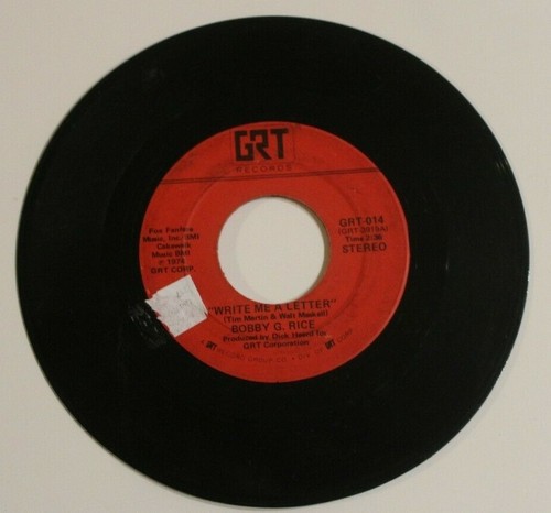 Bobby G Rice 45 Write Me A Letter - Sweet Satisfying Feeling GRT ...