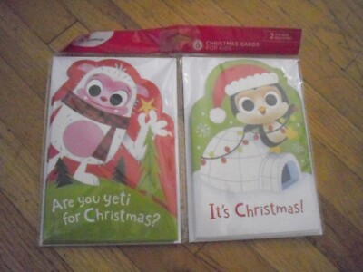 New ! American Greetings Christmas Cards for Kids 3 Cards Each of 2 ...