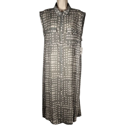 Free People Maxi Duster Cardigan Sleeveless Sheer Dot Lace Blouse Gray ...