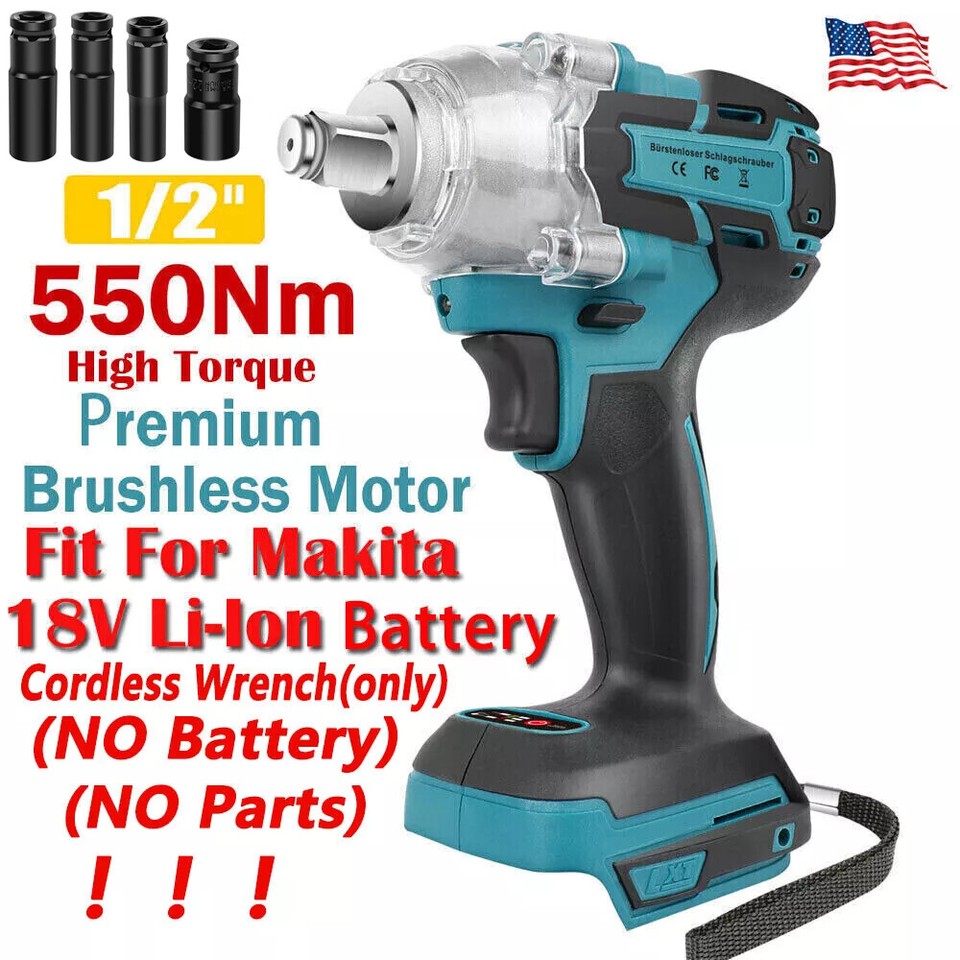 Cordless Electric Impact Wrench Gun 1/2'' High Power Driver w/ Li-ion ...