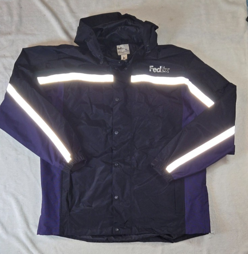 FedEx Jacket Mens XXLarge Black Purple Hooded Reflective VF Imagewear ...