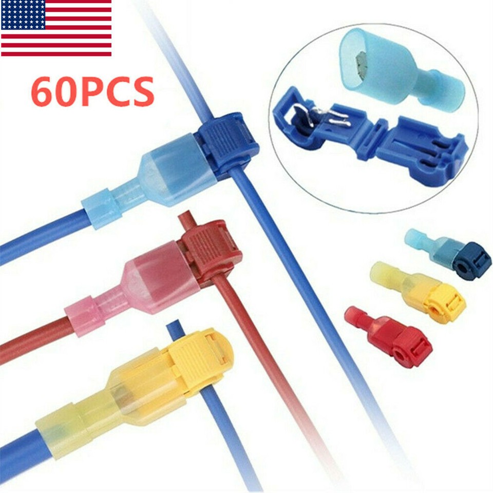 240PCS T-Tap Electrical Wire Crimp Terminals Quick Splice Cable ...