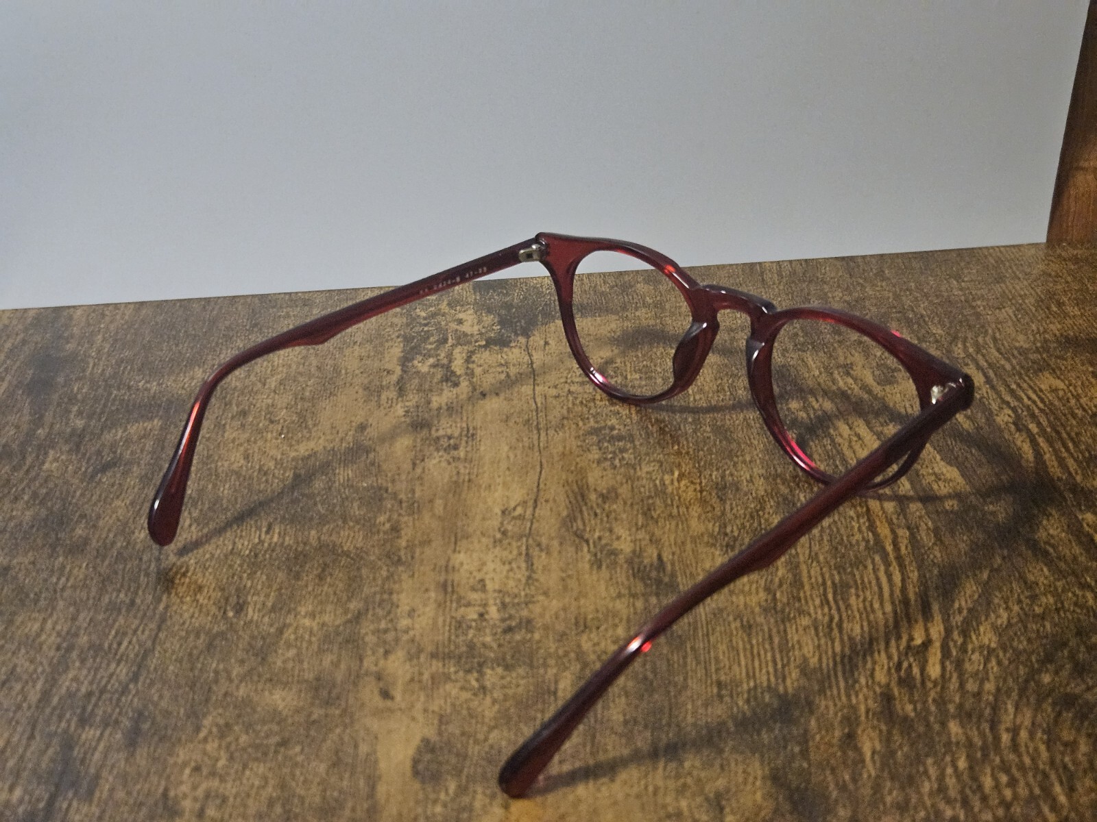 VINTAGE 70S ACETATE PANTO EYEGLASSES FRAME MADE FRANCE KEYHOLE BRIDGE ...