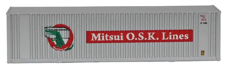 Walthers N Scale ~ New 2026 ~ Mitsui OSK LInes ~ 40' Ribbed Container ...
