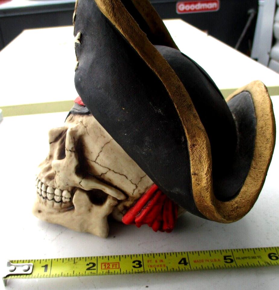 Unique! Resin! 6" Pirate Skull Coin Bank! Skull and Cross Bones! 2000 W ...