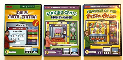 LOT Of 3 LAKESHORE LEARNING CDs Interactive MATH MONEY Fractions Grades ...