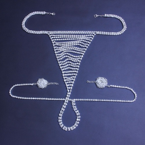 Underwear Crystal Body Harness Chain Jewelry Sexy Rhinestone Bikini ...