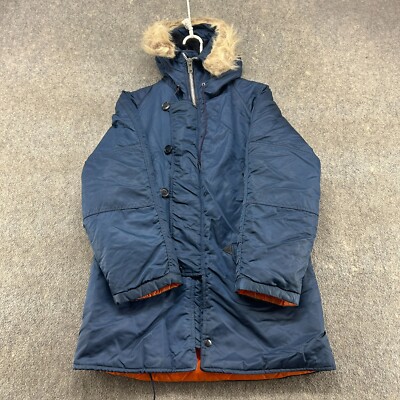 VINTAGE N3B Jacket Mens Small Blue Navy Reproduction USAF Military ...