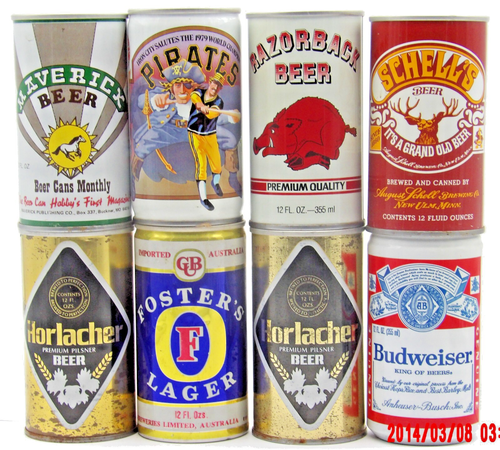 VINTAGE BEER CAN LOT - MAVERICK, RAZORBACK, IRON CITY, HORLACHER ...