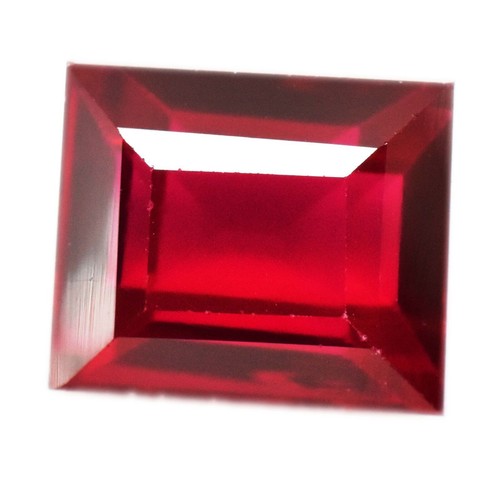 Beautiful 5ct Blood Red Ruby 10x8mm Rectangle Cut Certified Treated ...