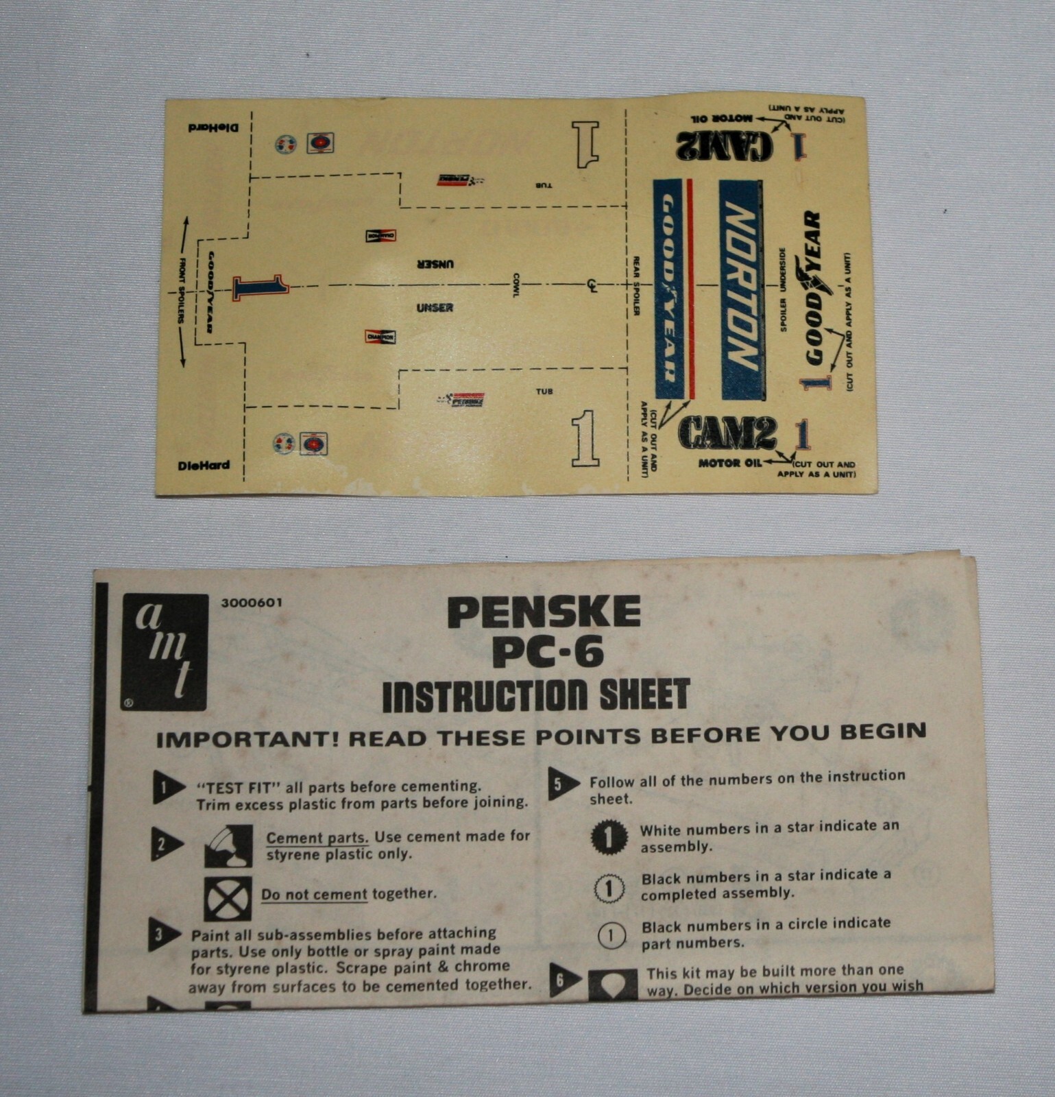 AMT 1:25 Penske PC-6 Norton Spirit Bobby Unser Indy Car Model Kit #3002 ...