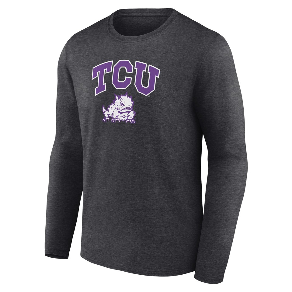 Men's Charcoal TCU Horned Frogs Campus Long Sleeve T-Shirt | eBay
