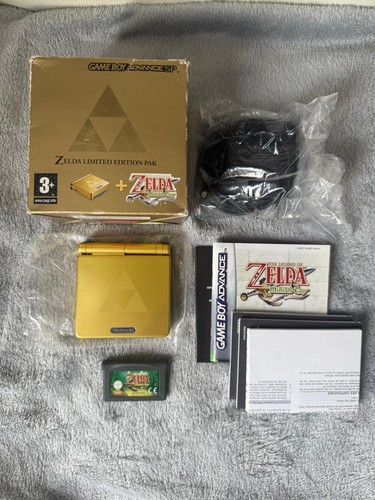 Gameboy Advance SP ZELDA Limited Special Gold Edition Console with ...
