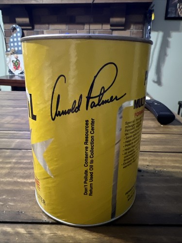 Vintage Pennzoil 10W-40 motor oil can coin bank Arnold Palmer Full size ...